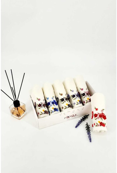 Fiesta Nakışlı Mutfak Havlusu Soft Kadife Taftink Motif 7 30X50 (6 Adet)