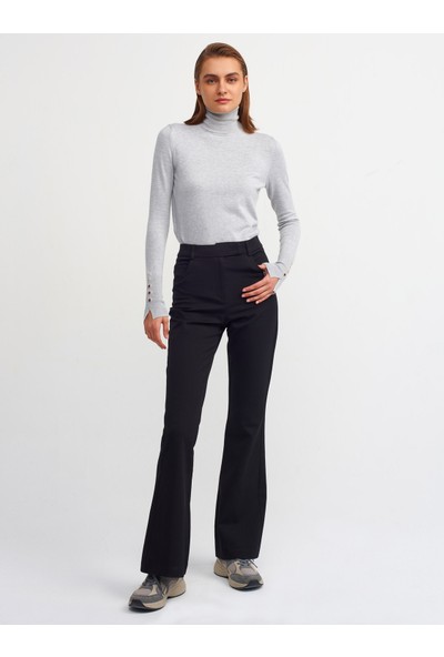 Dilvin 4928 Ispanyol Paça Pantolon-Siyah
