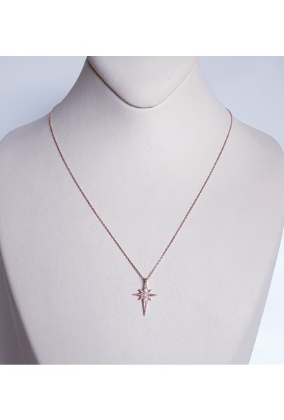 Magrib Kutup Yıldızı Model Kadın Gümüş Rose Kolye Magrib Kutup Yıldızı Model Kadın Gümüş Rose Kolye