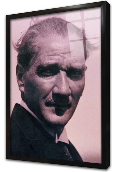 Tablosan Nostaljik Atatürk Portresi Çerçeveli Cam Tablo
