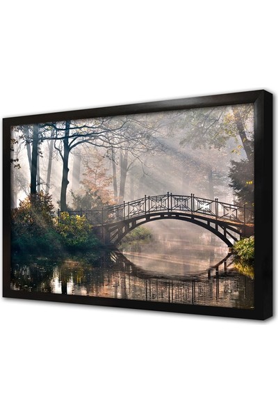 Tablosan Geçit ve Altından Akan Nehir Çerçeveli Cam Tablo Tablosan Geçit ve Altından Akan Nehir Çerçeveli Cam Tablo