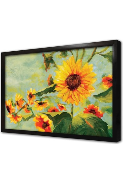 Tablosan Ayçiçekleri Çerçeveli Cam Tablo