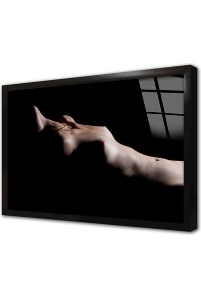 Tablosan Sanatsal Nü Çerçeveli Cam Tablo