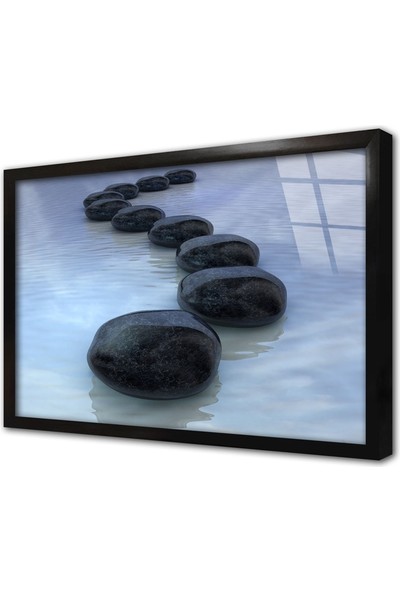 Tablosan Spa Taşları Çerçeveli Cam Tablo