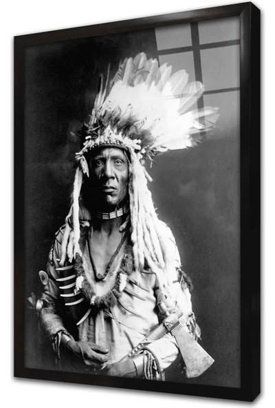 Tablosan Kızılderili Çerçeveli Cam Tablo