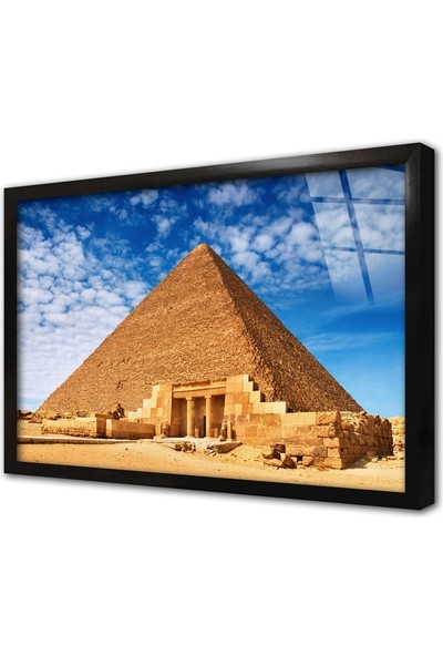 Tablosan Mısır Piramitleri Çerçeveli Cam Tablo