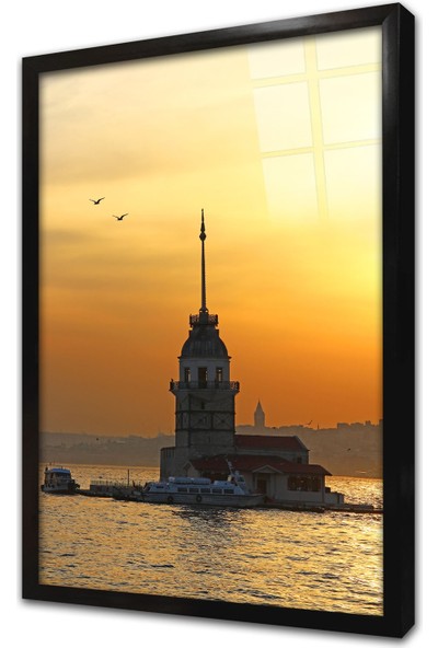 Tablosan Istanbul Kız Kulesi Çerçeveli Cam Tablo