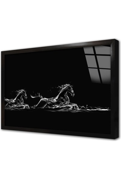 Tablosan At Çerçeveli Cam Tablo