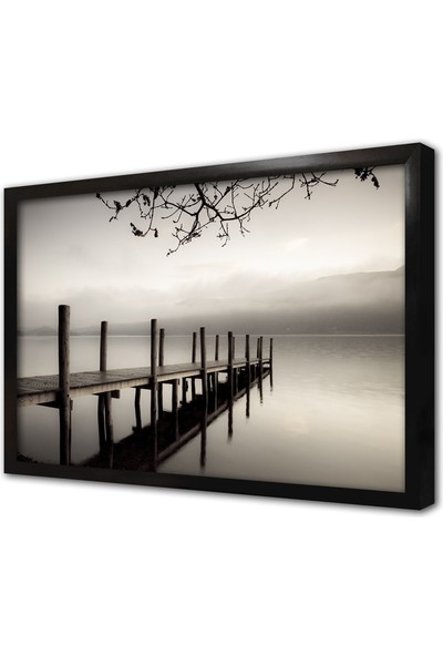 Tablosan Sessisliğin Resmi Çerçeveli Cam Tablo