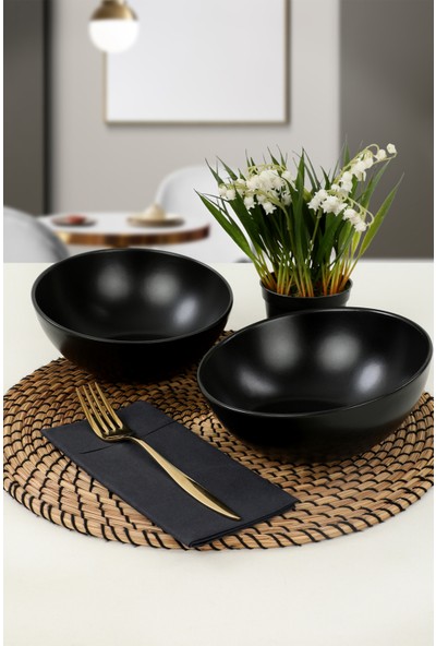 Keramika Mat Siyah Inclined Mat Siyah Kase 18 cm 2 Adet 956 Keramika Mat Siyah Inclined Mat Siyah Kase 18 cm 2 Adet 956