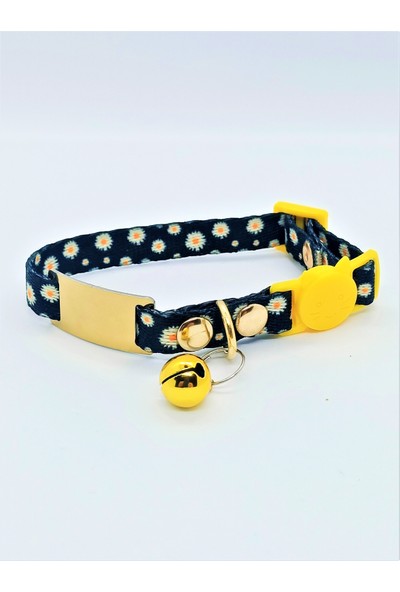 Pet Love Forever İsme Özel Güvenlik Kilitli Papatya Desenli Kedi Tasması 13-20 cm S Pet Love Forever İsme Özel Güvenlik Kilitli Papatya Desenli Kedi Tasması 13-20 cm S