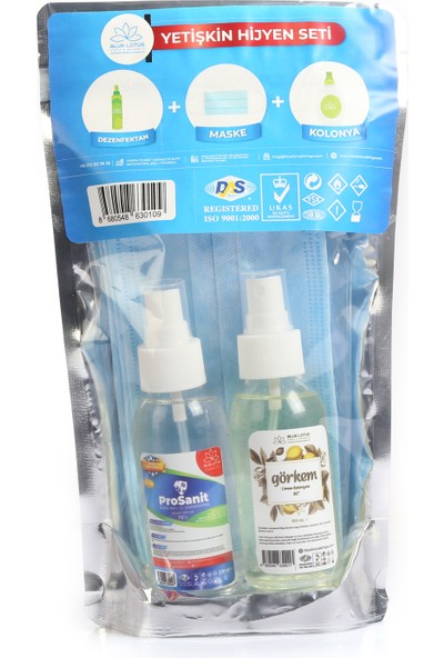 %70 Alkol Bazlı El Dezenfektanı + 80° Limon Kolonyası + 5 Adet Maske