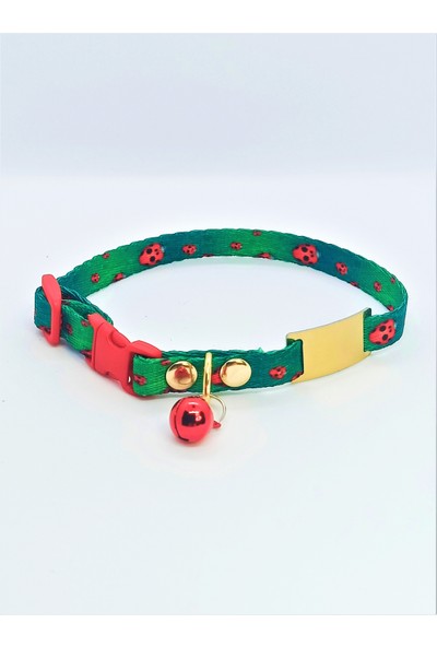 Pet Love Forever Uğur Böceği Desenli İsme Özel Kedi Tasması S Yeşil-Kırmızı 13-20 cm Pet Love Forever Uğur Böceği Desenli İsme Özel Kedi Tasması S Yeşil-Kırmızı 13-20 cm
