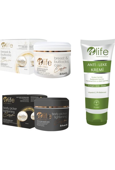 Nlife Çatlak Kremi, Göğüs Bakım Kremi ve Leke Kremi 3'lü Set