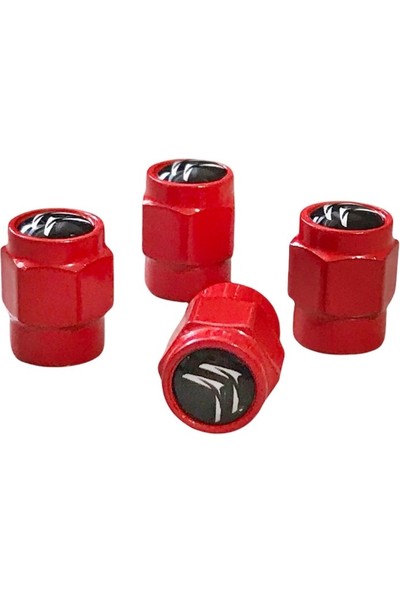 Cms Cıtroen Kırmızı Sibop Kapağı - Cıtroen Lüks Sibop Kapağı - Cıtroen - 4 Adet