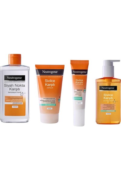 Neutrogena Sivilce ve Akne Temizleme Bakım Seti 4lü Set Neutrogena Sivilce ve Akne Temizleme Bakım Seti 4lü Set