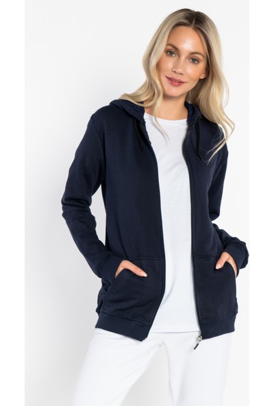 Modassa Lacivert Kapüşonlu Kanguru Cep Fermuarlı Unisex Sweatshirt Modassa Lacivert Kapüşonlu Kanguru Cep Fermuarlı Unisex Sweatshirt