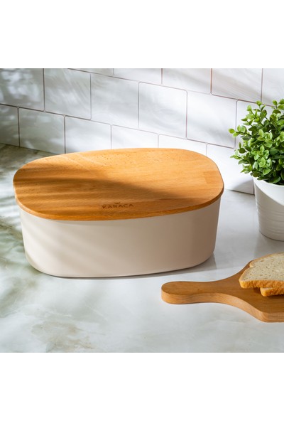 Karaca Nef Melamin Bej Ekmek Kutusu