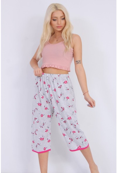 Hg Wear Kapri Kadın Çiçekli Rahat Hg Wear Kapri Kadın Çiçekli Rahat