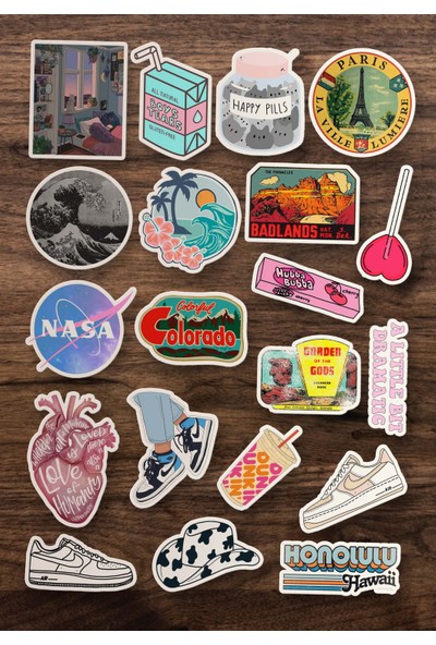 Stickir 20'li Aesthetic Sticker Paketi - Aestetich Laptop Sticker Seti Stickir 20'li Aesthetic Sticker Paketi - Aestetich Laptop Sticker Seti
