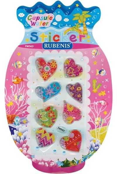 Rubenis Sticker Boncuklu Kalp Figürlü 10'lu Paket Rubenis Sticker Boncuklu Kalp Figürlü 10'lu Paket
