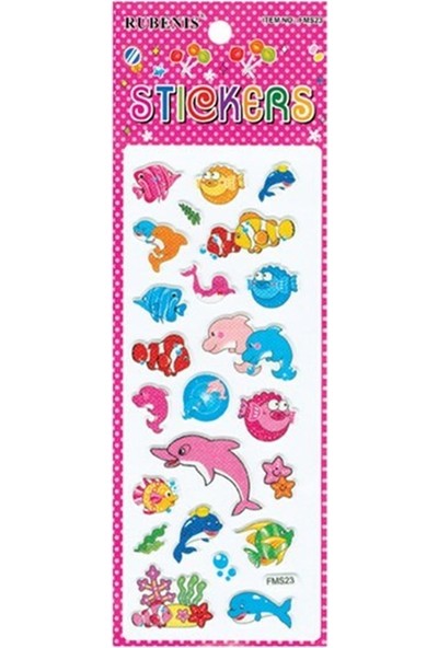 Rubenis Sticker Renkli Balık Figürlü 10'lu Paket Rubenis Sticker Renkli Balık Figürlü 10'lu Paket