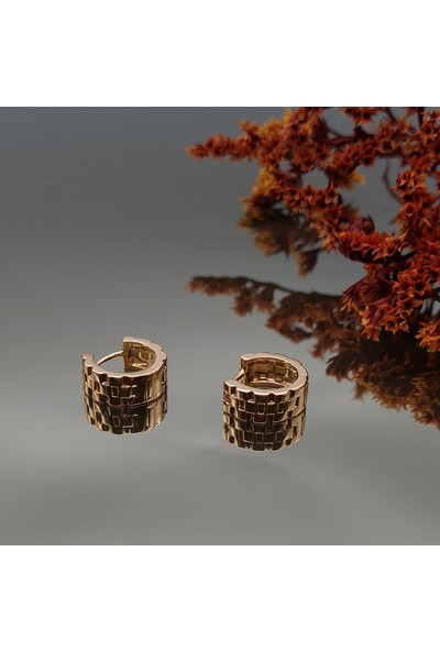 Grand-e Store Jewelry Kordon Desenli Halka Küpe