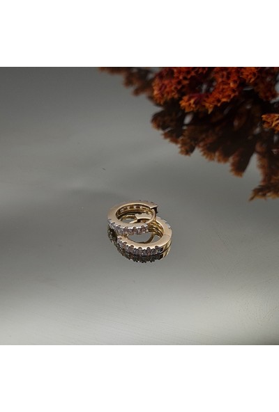 Grand-e Store Jewelry Tırnak Zirkon Taşlı Halka Küpe