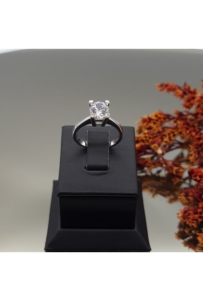 Grand-e Store Jewelry Zirkon Tek Taş Silver Yüzük