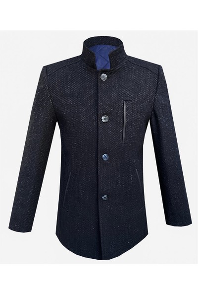 Süvari Regular Kalıp Hakim Yaka Lacivert Kaban