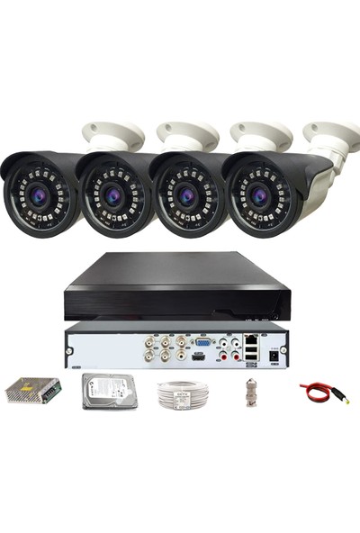 QROMAX PRO 5018 4'Lü 5 Megapiksel Sony Lens 1080P Aptina Sensör Plastik Kasa Güvenlik Kamerası Seti QROMAX PRO 5018 4'Lü 5 Megapiksel Sony Lens 1080P Aptina Sensör Plastik Kasa Güvenlik Kamerası Seti