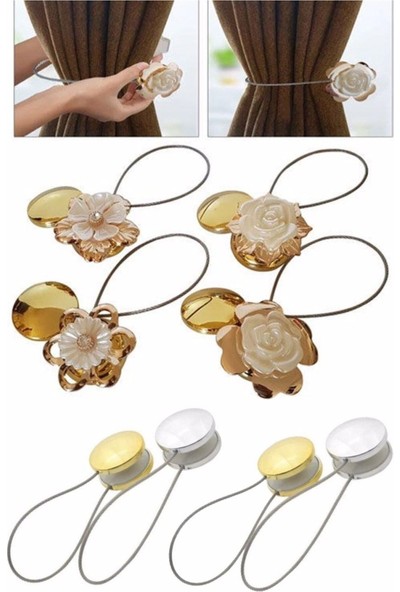 Mbois 10 Adet Mıknatıslı Perde Tokası Lüx Mıknatıslı Perde Mandalı