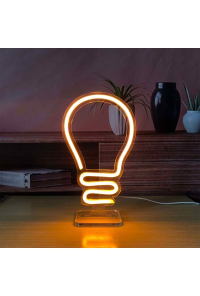 Honey Concept Ampul Neon LED Dekoratif Masa ve Gece Lambası Honey Concept Ampul Neon LED Dekoratif Masa ve Gece Lambası