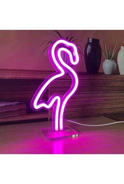 Honey Concept Flamingo Neon LED Dekoratif Masa ve Gece Lambası Honey Concept Flamingo Neon LED Dekoratif Masa ve Gece Lambası