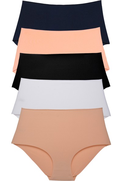 Sensu Kadın Yüksek Bel Lazer Kesim Karışık Renk 5 Li Paket KTS2035