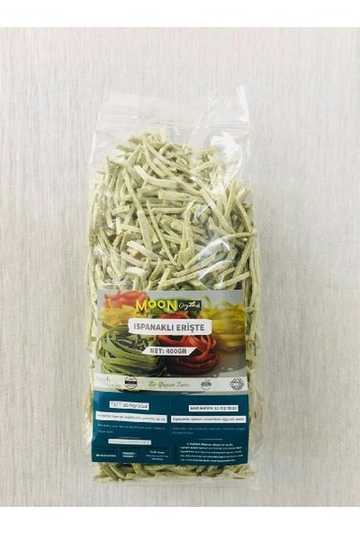 Moon Organik Ispanaklı Erişte / Spinach Noodles Moon Organik Ispanaklı Erişte / Spinach Noodles