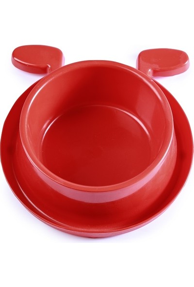 Miapet Plastik Köpek Kulaklı Mama ve Su Kabı 400 ml Kırmızı