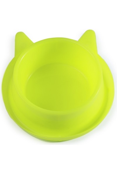 Miapet Plastik Kedi Kulaklı Mama ve Su Kabı 400 ml Yeşil