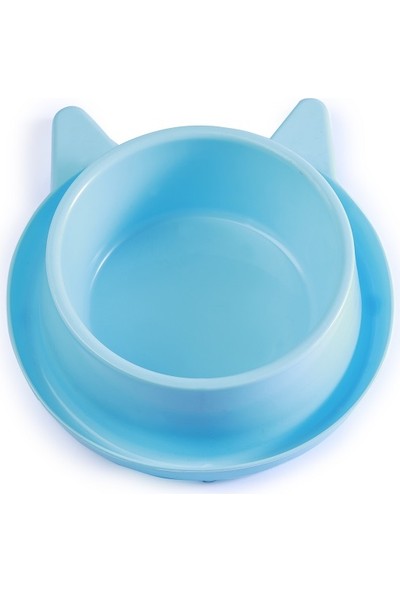 Miapet Plastik Kedi Kulaklı Mama ve Su Kabı 400 ml Turkuaz