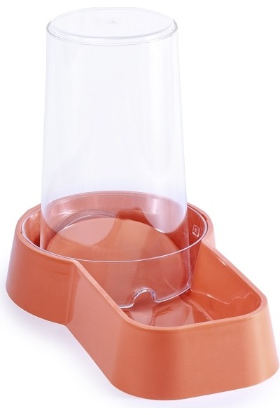 Miapet Hazneli Plastik Kedi-Köpek Mama ve Su Kabı 1,5 Lt Kare Turuncu