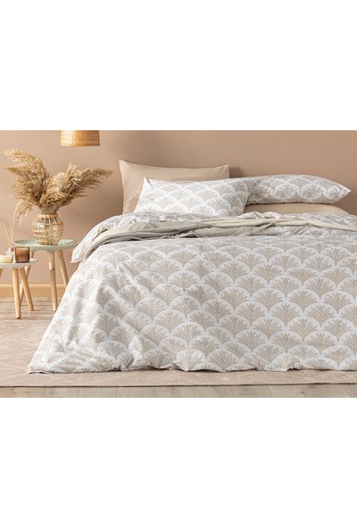 English Home Pampas Pamuk Çift Kişilik Nevresim Takımı 200X220 cm Bej