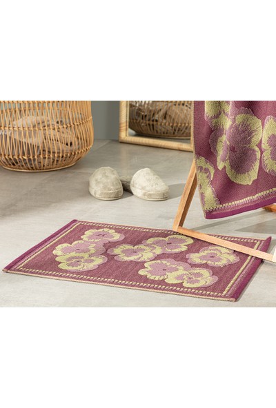 English Home Violet Ipliği Boyalı Jakarlı Jakarlı Ayak Havlusu 50X70 cm Mor