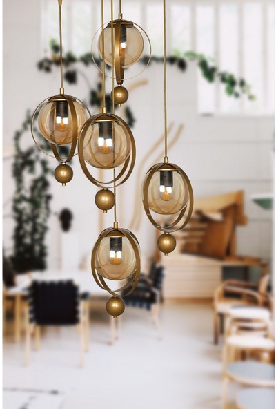 Begüsa Jüpiter 5.li Avize Eskitme Bal Cam