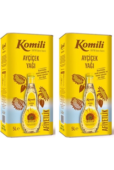 Komili Ayçiçek Yağı 5 lt Teneke x 2 Komili Ayçiçek Yağı 5 lt Teneke x 2