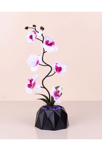 Home Future Dekoratif Orkide Salon Süs Saksılı Çiçek Süs Yapay Noel Yılbaşı Hediyelik Christmas Süs Salon Beyaz