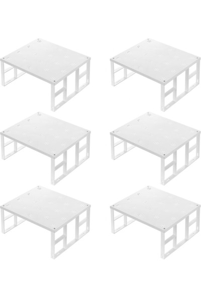 Organizers Dolap İçi Düzenleyici Raf Tabak Bardak Rafı Metal Raf 6'lı Organizers Dolap İçi Düzenleyici Raf Tabak Bardak Rafı Metal Raf 6'lı