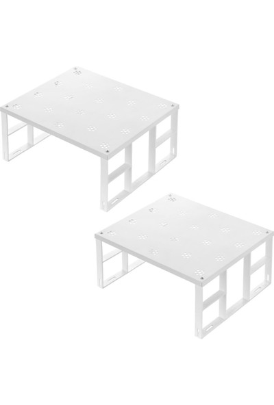 Lira Dolap İçi Düzenleyici Raf Tabak Bardak Rafı Metal Raf 2'li