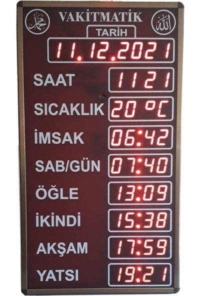 Sanec Ezan Okuyan Cami Namaz Vakitmatik Kasa Ölçüsü 40 x 72 cm Sanec Ezan Okuyan Cami Namaz Vakitmatik Kasa Ölçüsü 40 x 72 cm