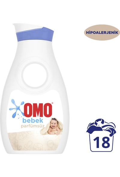 Omo Bebek Sıvı Çamaşır Deterjanı Parfümsüz Hipoalerjenik 900 ML 18 Yıkama 1 Adet