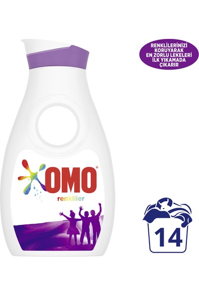 Omo Sıvı Çamaşır Deterjanı Renkliler İçin Renklilerinizi Koruyarak En Zorlu Lekeleri İlk Yıkamada Çıkarır 910 ML 14 Yıkama 1 Adet Omo Sıvı Çamaşır Deterjanı Renkliler İçin Renklilerinizi Koruyarak En Zorlu Lekeleri İlk Yıkamada Çıkarır 910 ML 14 Yıkama 1 Adet